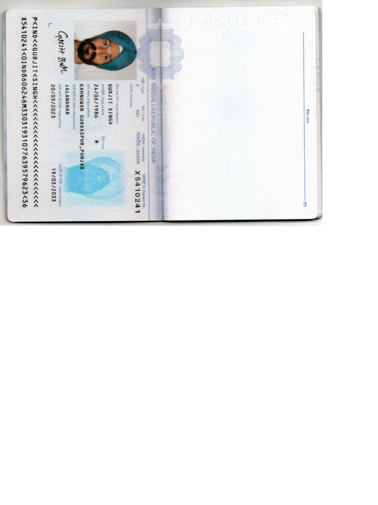 Gurjit Singh Passport | PDF