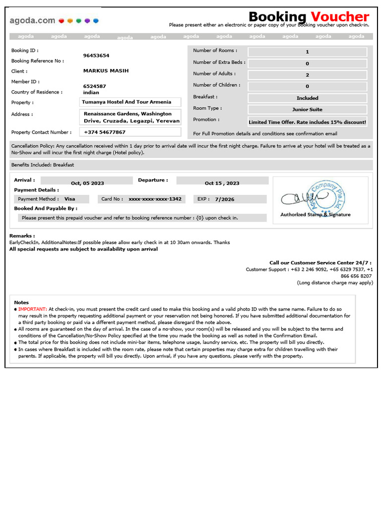 Booking - Voucher Marcus Masih | PDF