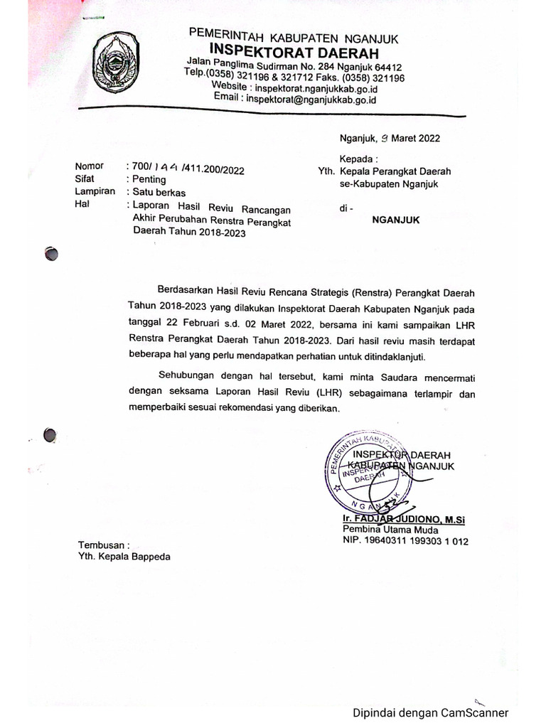Contoh LHR Renstra | PDF