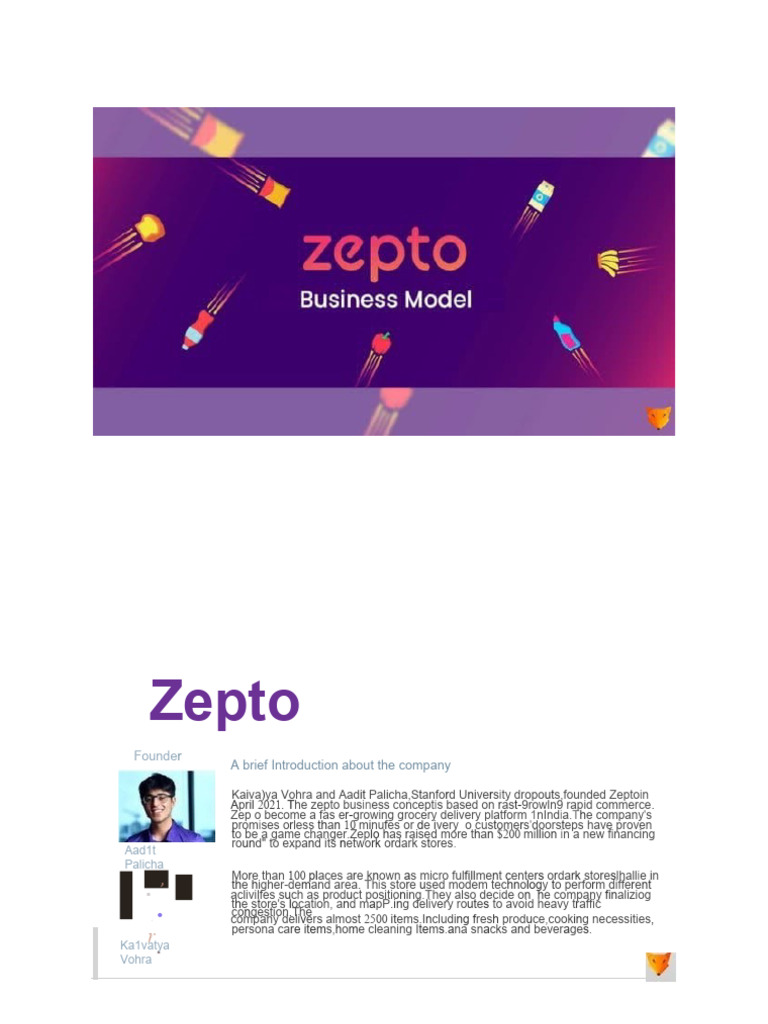 Zepto: Rapid Grocery Delivery Model | PDF | Grocery Store | Business ...