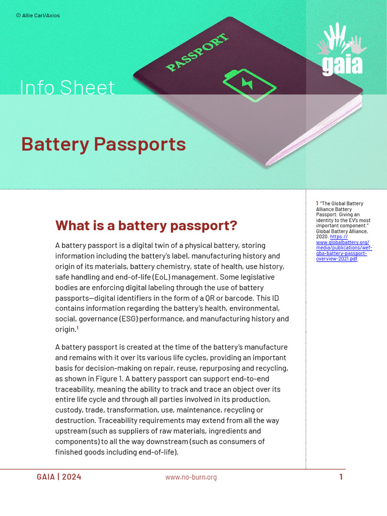 05 Battery Infosheet Battery Passports | PDF | Original Equipment ...
