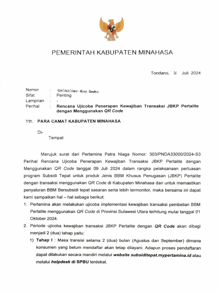 Pendaftaran Pertalite | PDF