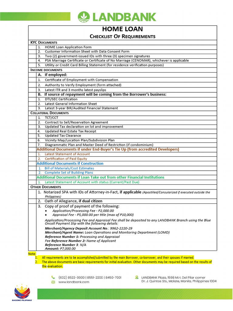 0 HOME-Loan-Checklist-v.072024 | PDF | Loans | Mortgages