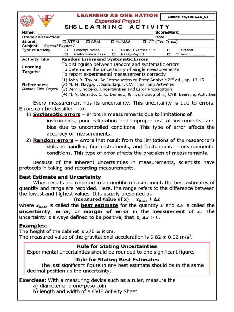 Physics Error Analysis Guide | PDF | Observational Error | Significant ...