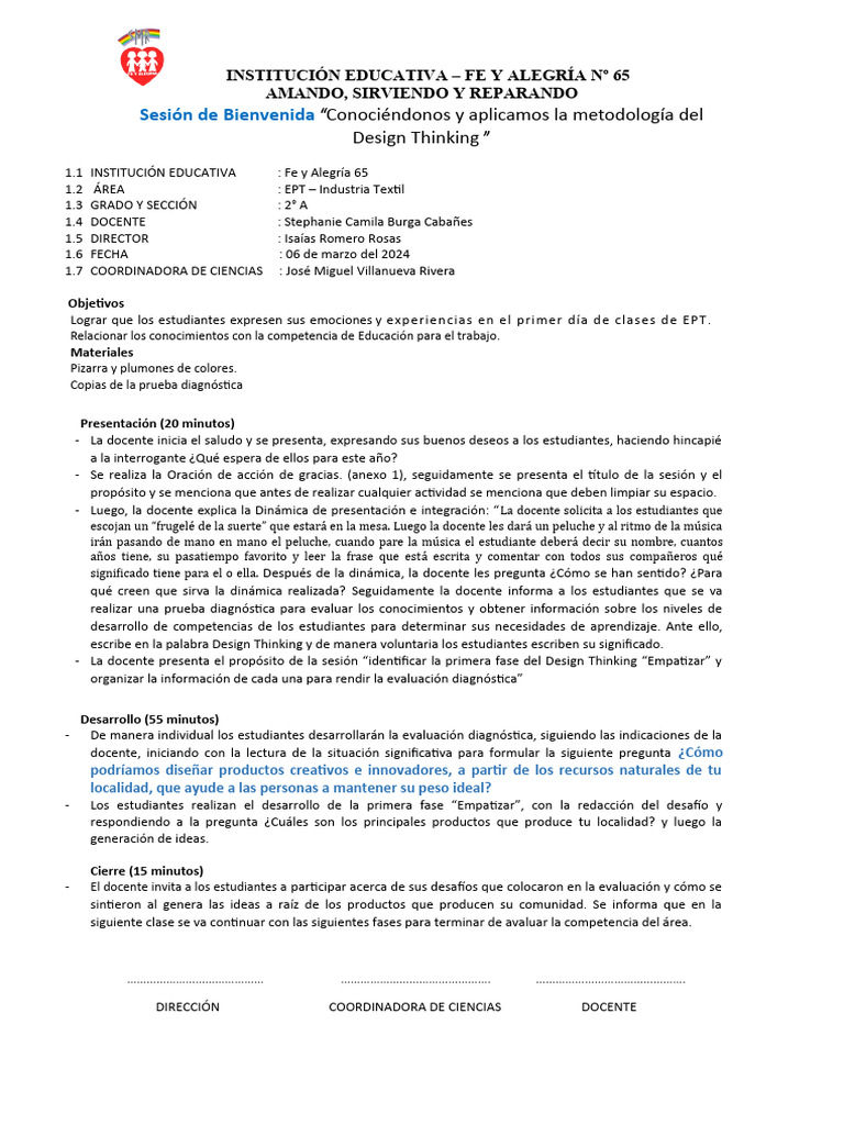 Evaluación Diagnóstica 2 Ept | PDF | Evaluación
