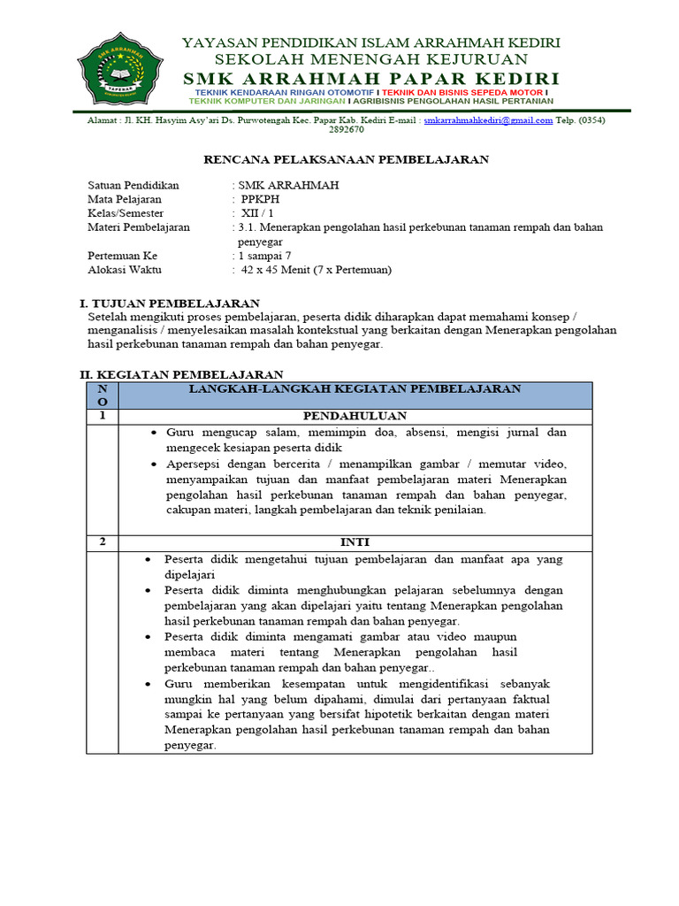 RPP PPKPH Xii Aphp | PDF