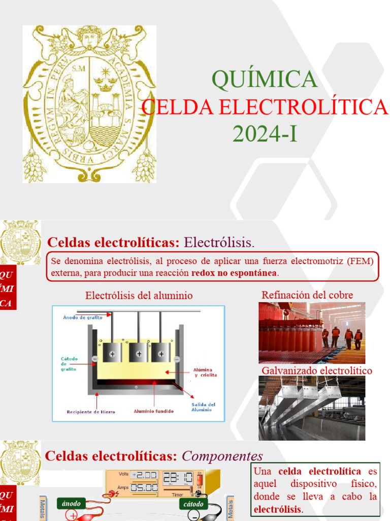 Semana 15 - Celda Electrolitica | PDF | Redox | Electrodo
