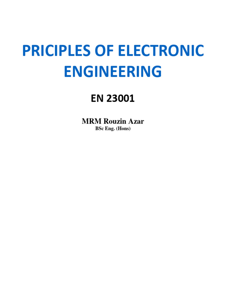 Principles of Electronic Engineering | PDF | Logic Gate | Electrical ...