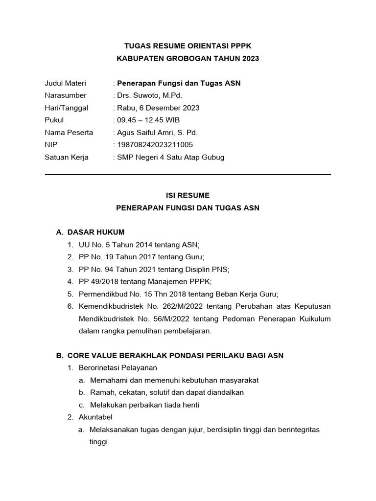 2.2. DISDIK - RESUME - Agus Saiful Amri | PDF | Karier & Perkembangan