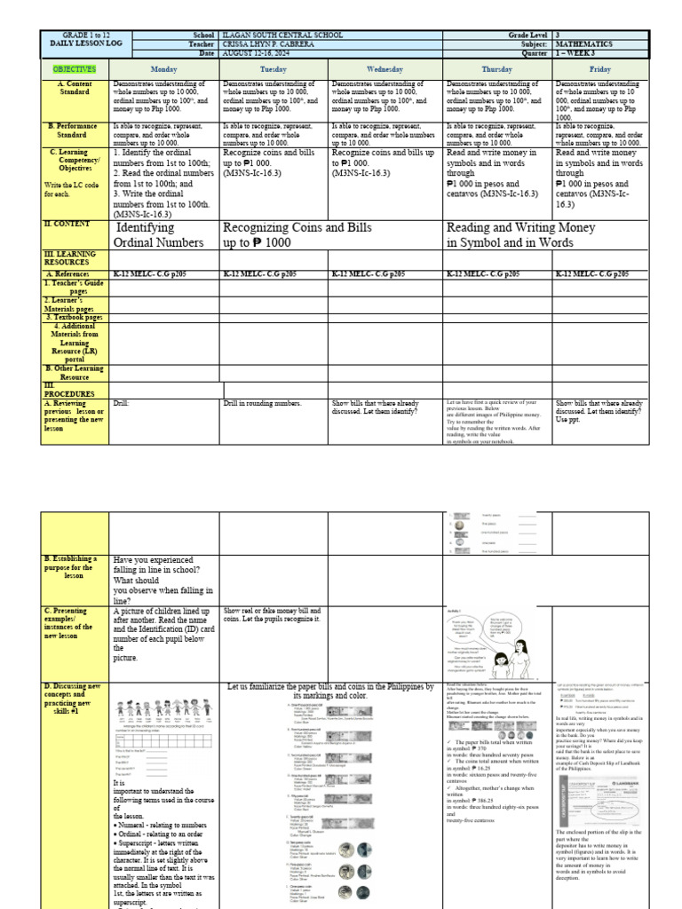 WEEK3 DLL MATH | PDF | Numbers