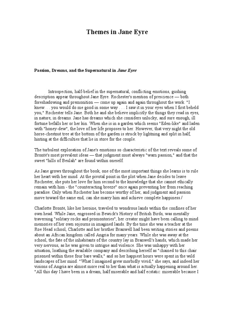 Themes in Jane Eyre | PDF | Jane Eyre | Charlotte Brontë