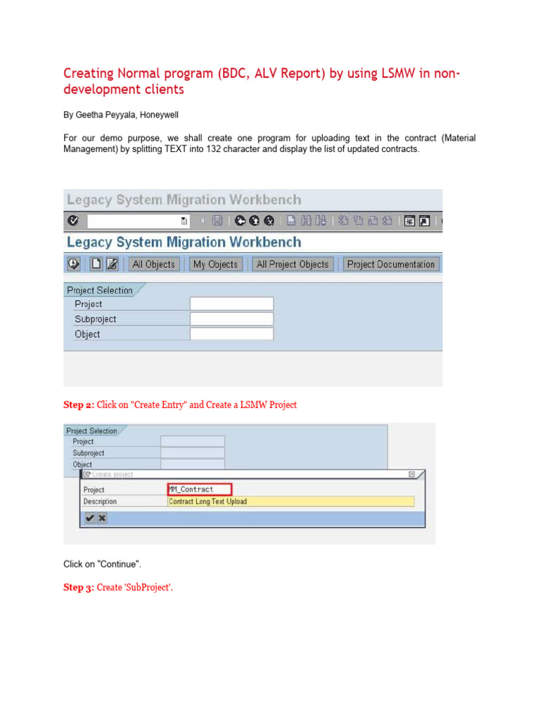 Creating Normal Program (BDC, ALV Report) by Using LSMW in Non-Development Clients | PDF ...