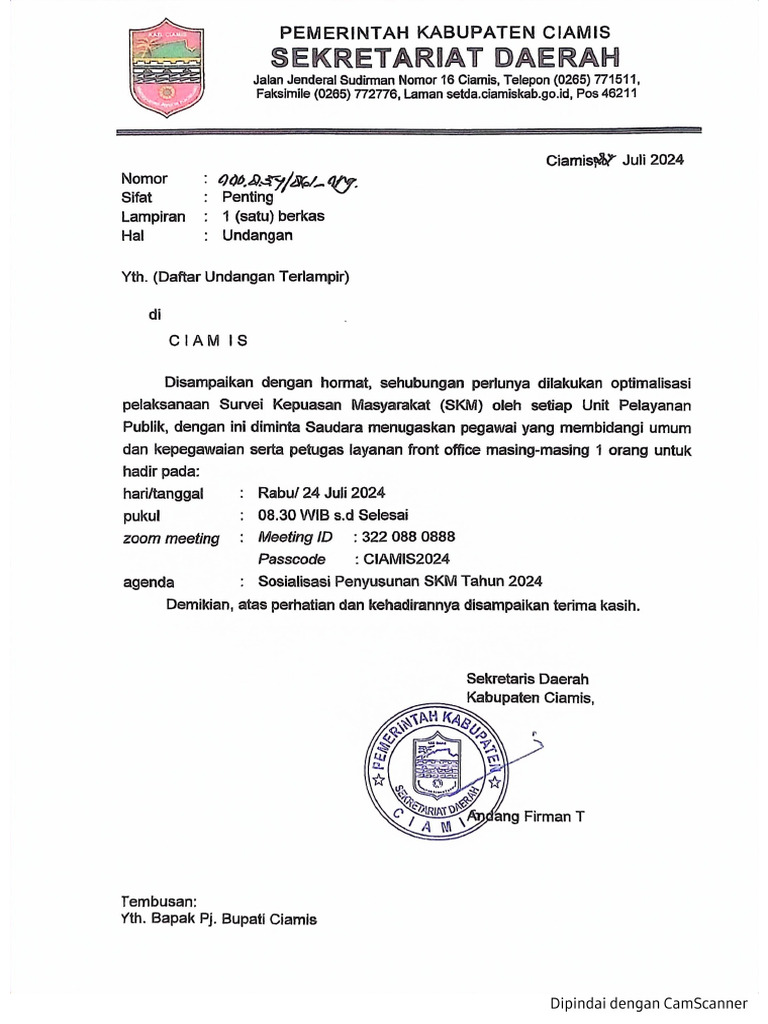 Sosialisasi Penyusunan SKM Tahun 2024 | PDF