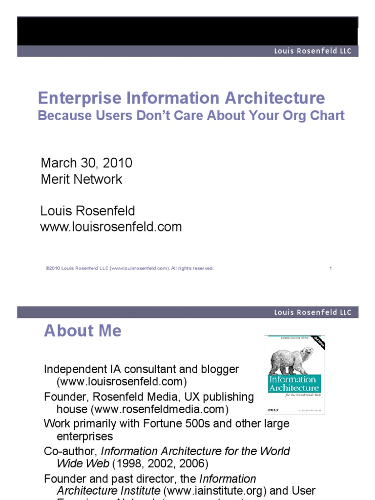 Enterprise Information Architecture Because Users Dont Care About Your ...
