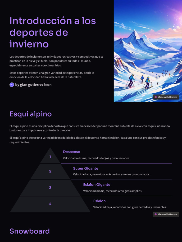 Introduccion A Los Deportes de Invierno | PDF | Carreras | Deportes ...