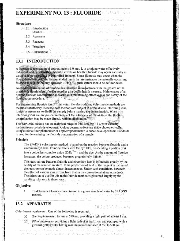 Exp 13 | PDF | Fluoride | Spectrophotometry
