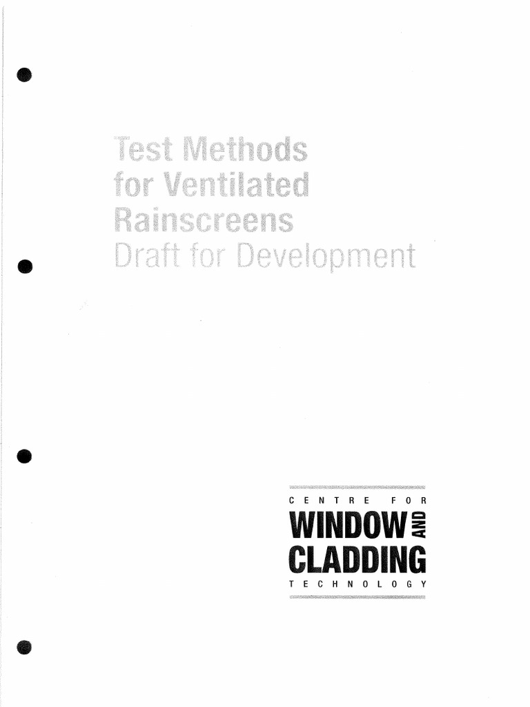 Test Methods Rainscreens Draft | PDF
