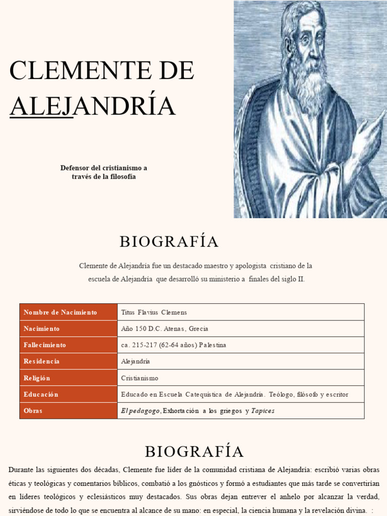 Presentación Clemente de Alejandría Okk | PDF | Clemente De Alejandria ...