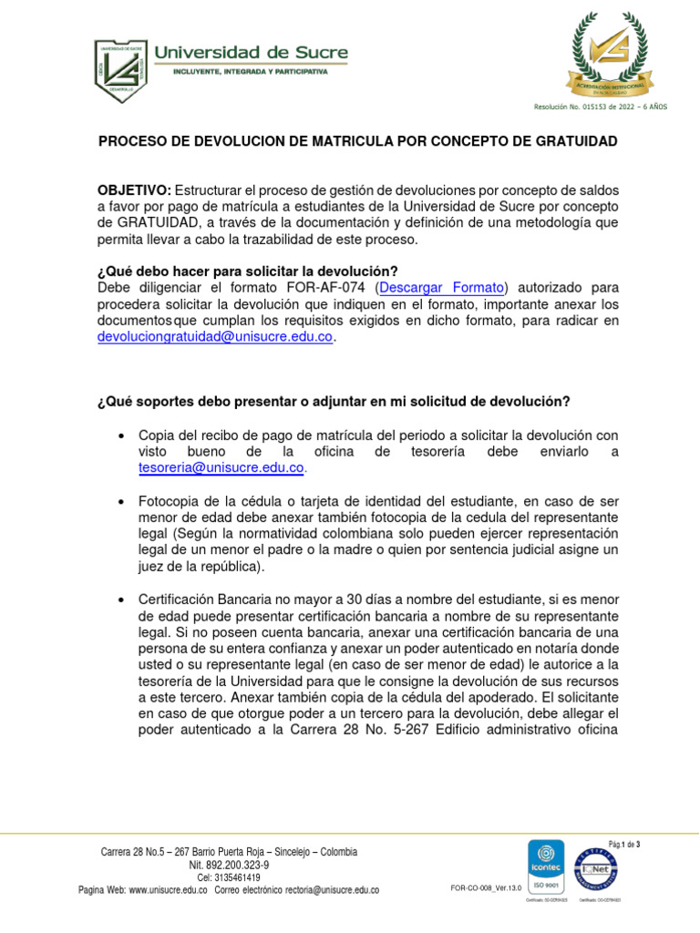 Guia Devolucion Politica de Gratuidad | PDF | Crecimiento personal y profesional | Finanzas y dinero