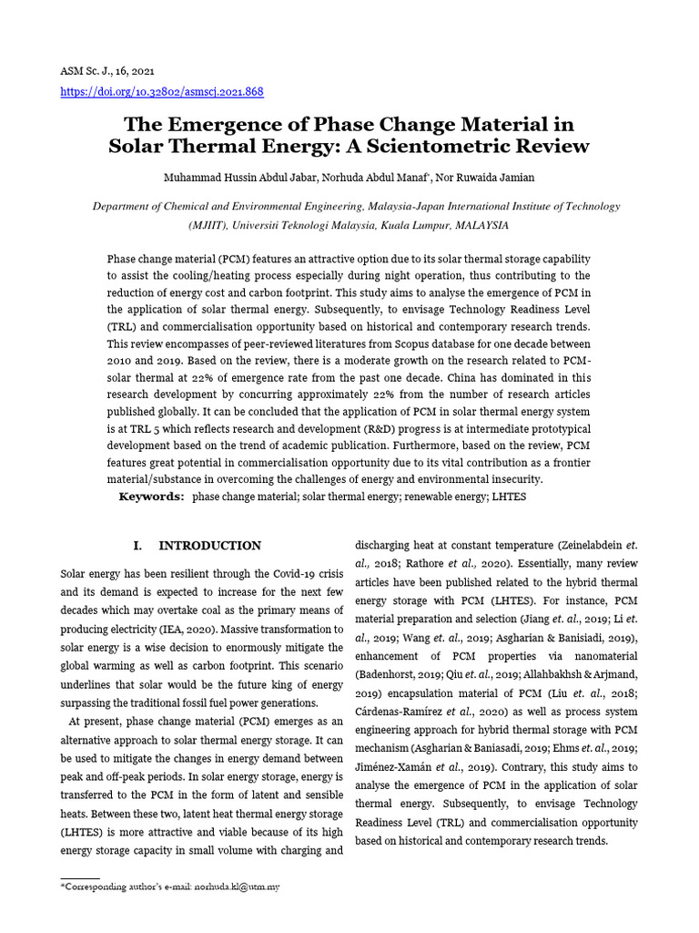 35 Emergence Phase Change | PDF | Energy Storage | Solar Energy