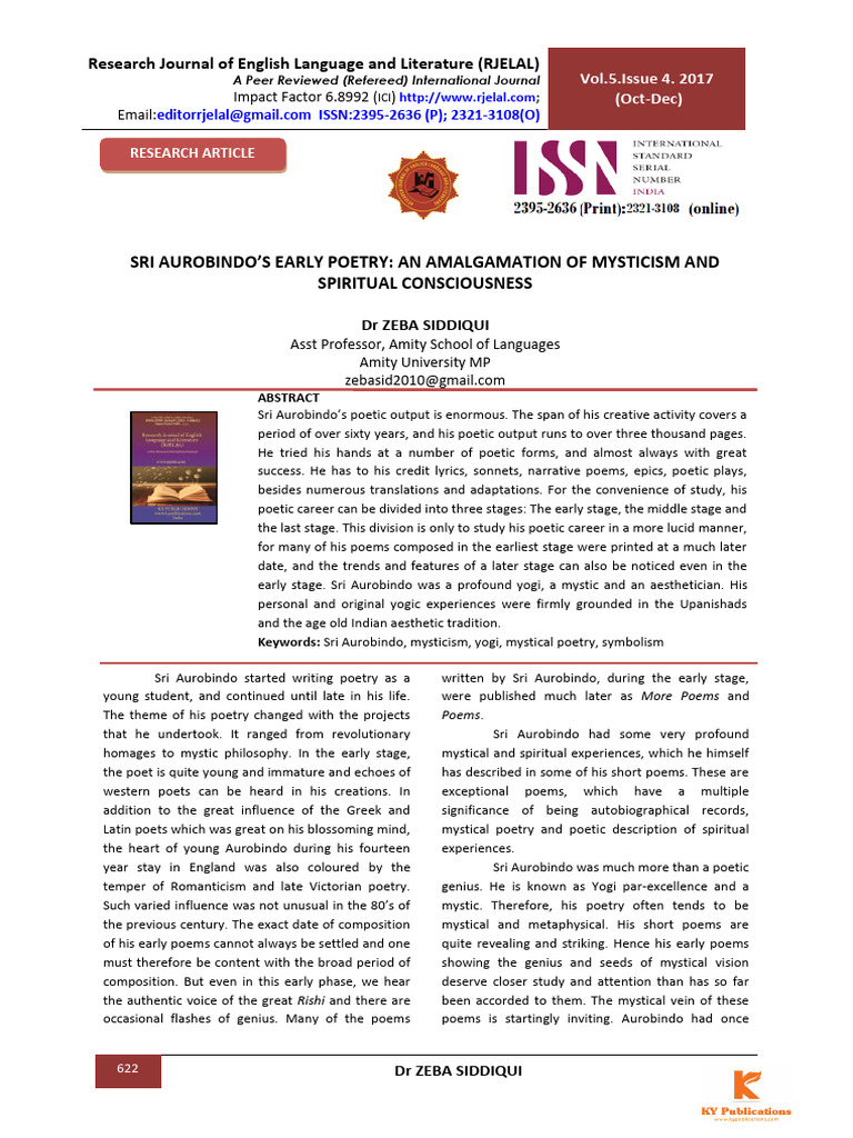 622-625 DR ZEBA SIDDIQUI | PDF | Sri Aurobindo | Poetry