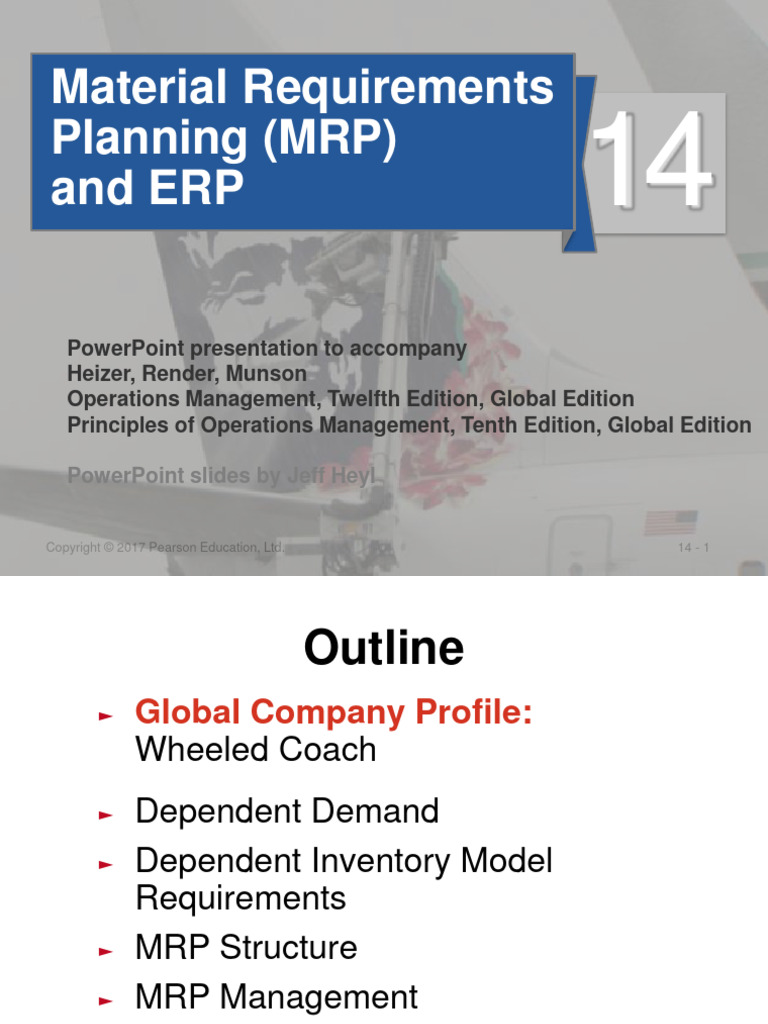 Heizer - Om12 - ch014 Final (MRP ERP) (LECTURE 11) APRIL 2024 | PDF | Enterprise Resource ...
