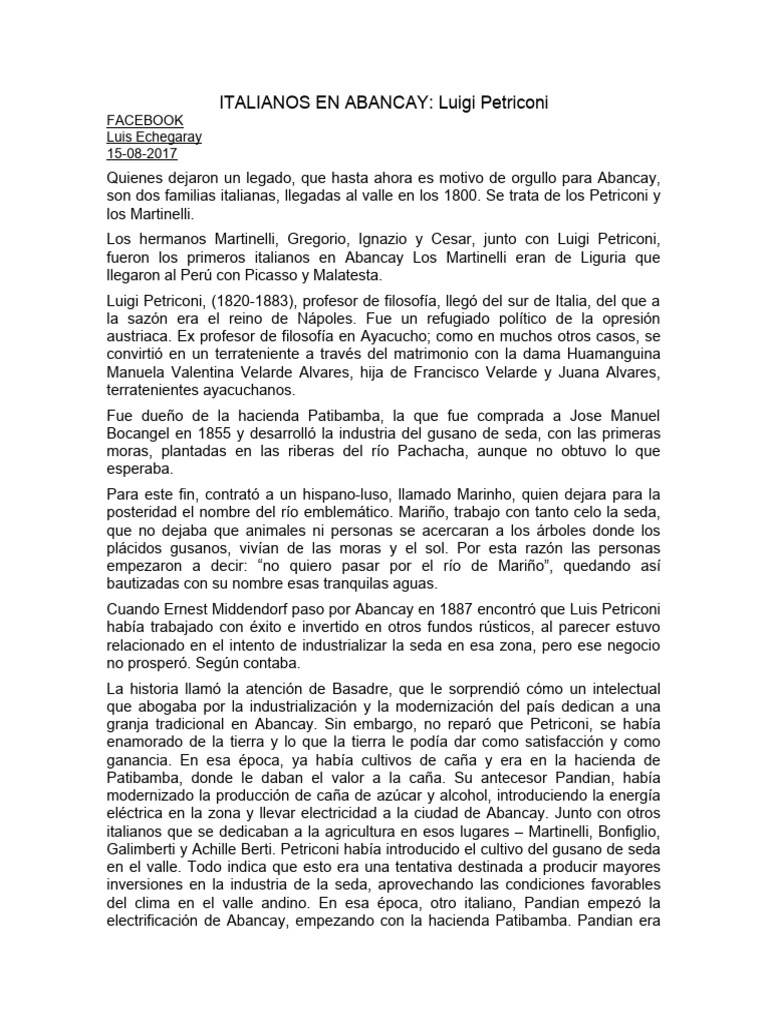 Italianos en Abancay: Legado Cultural | PDF | Cocina italiana | Cocina ...