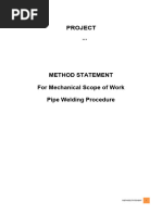 Method Statement For Welding PDF | PDF | Welding | Construction