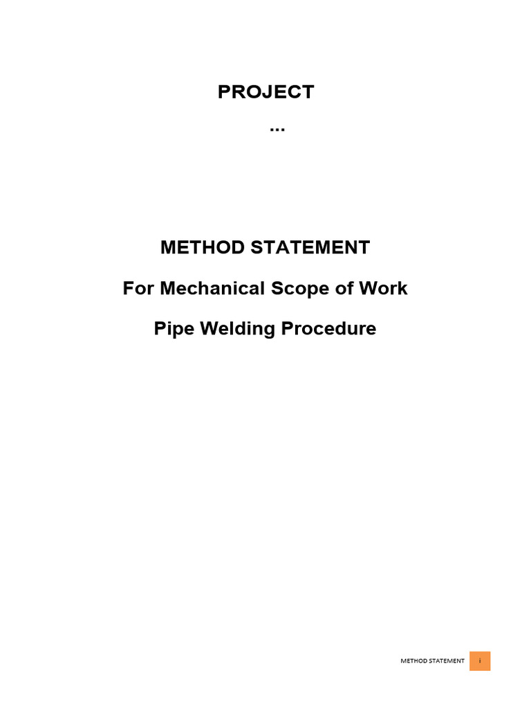 Methode Statement of Pipe Welding Procedures | PDF | Pipe (Fluid ...