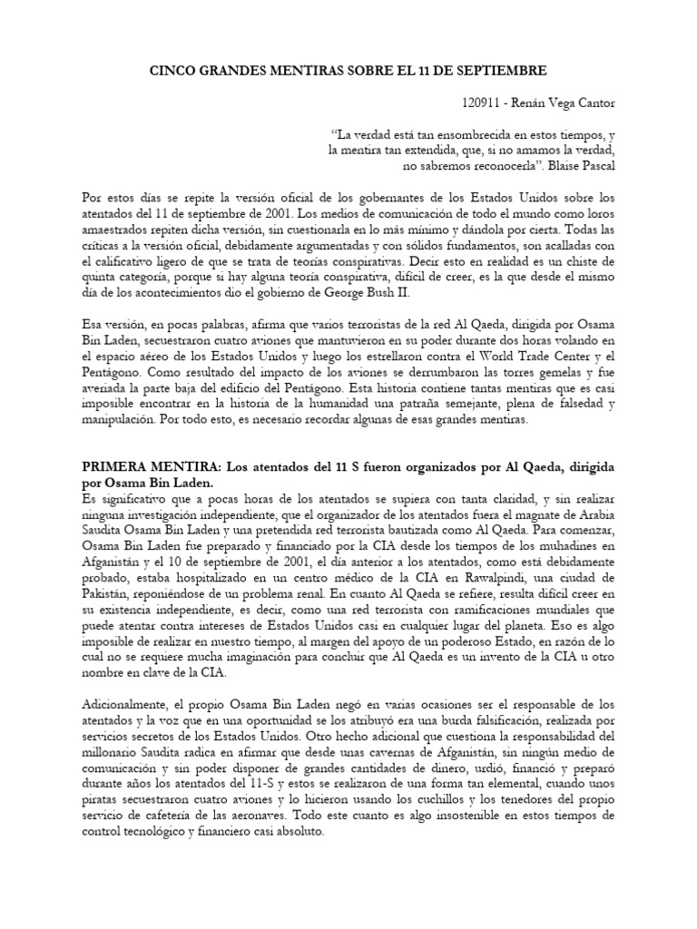11 de Septiembre | PDF | Ataques del 11 de septiembre | Al Qaeda