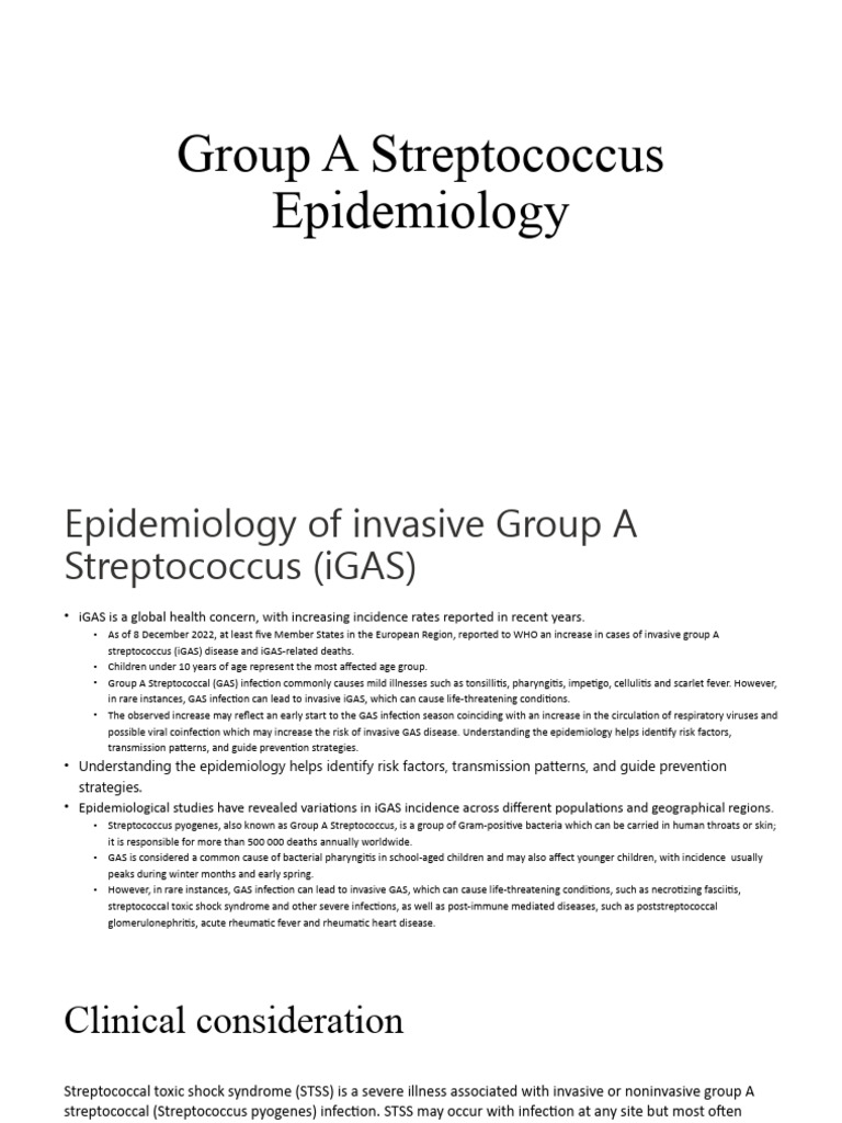 Group A Streptococcus Epidemiology | PDF | Streptococcus | Causes Of Death