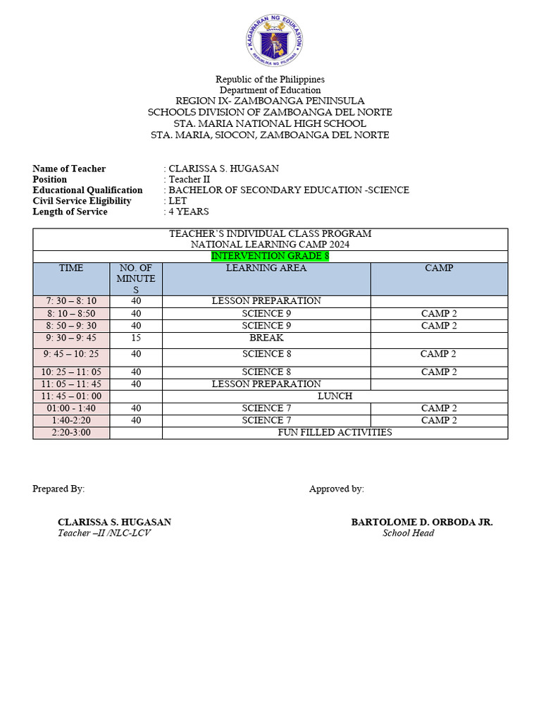 NLC-INDIVIDUAL-PROGRAM | PDF