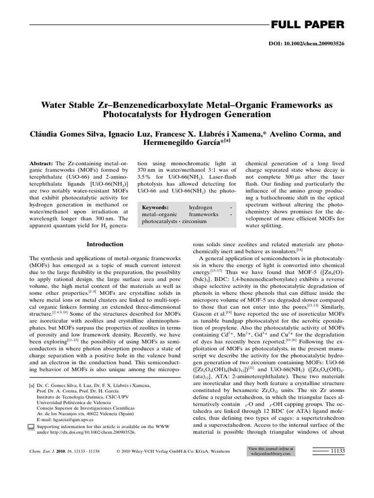 UIO66 MOF 2024 | PDF | Materials Science | Materials