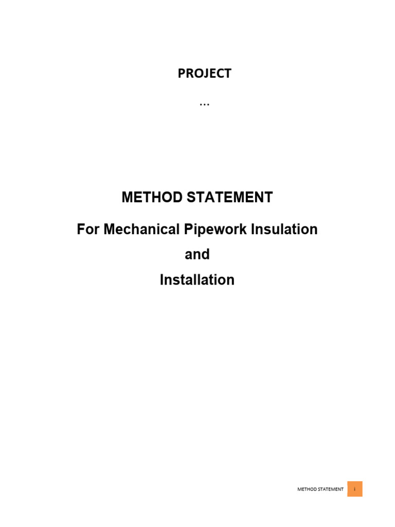 Methode Statement of Pipework Insulation and Installation | PDF | Pipe ...