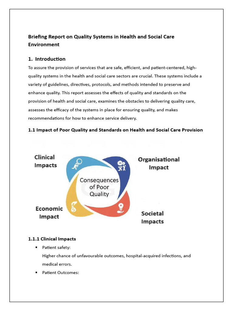 Briefing Report On Quality Systems in Health and Social Care ...