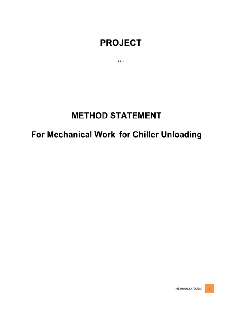 Methode Statement of Unloading Material For Chiller Unloading | PDF | Finance & Money Management ...