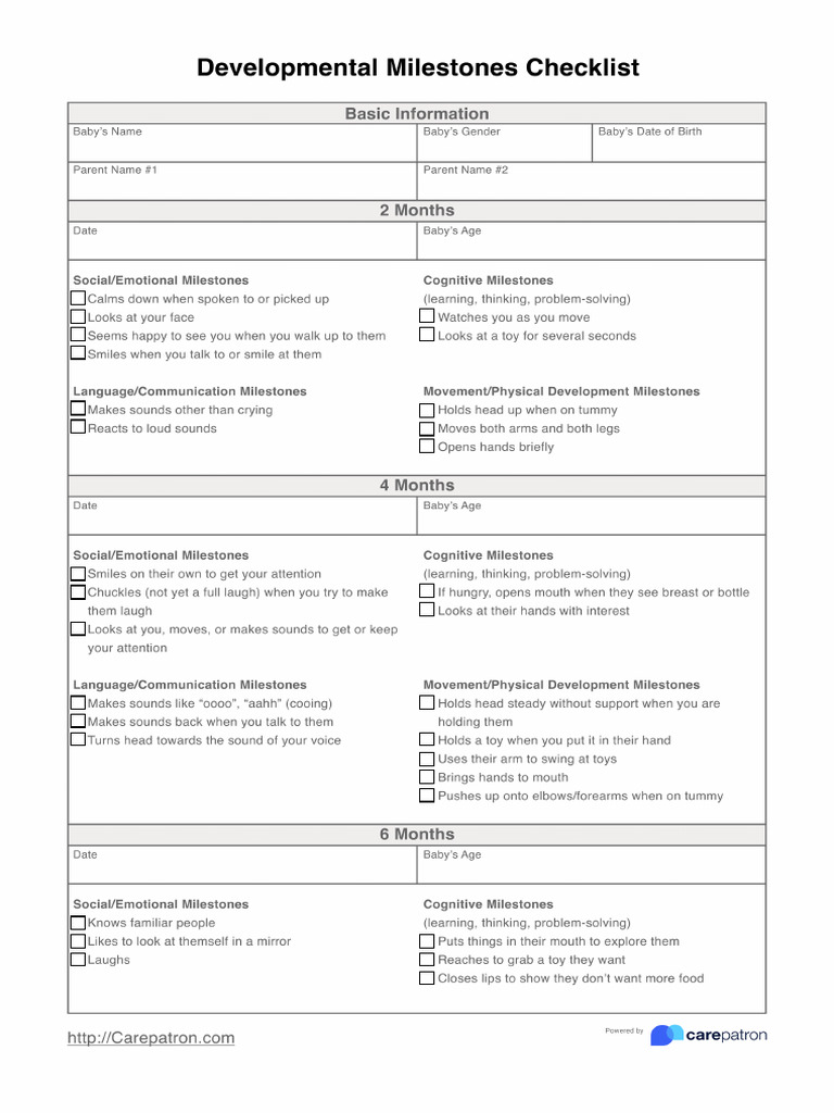 Developmental Milestones Checklist | PDF