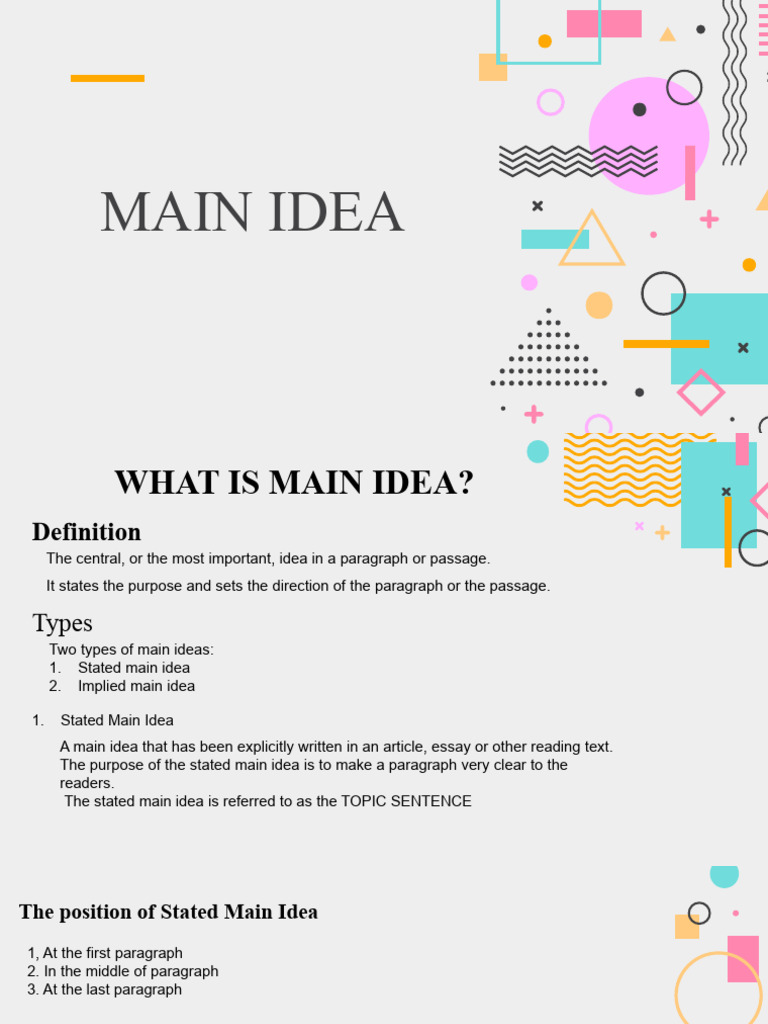 Main Idea Slide Grade 8 | PDF | Planets | Sun
