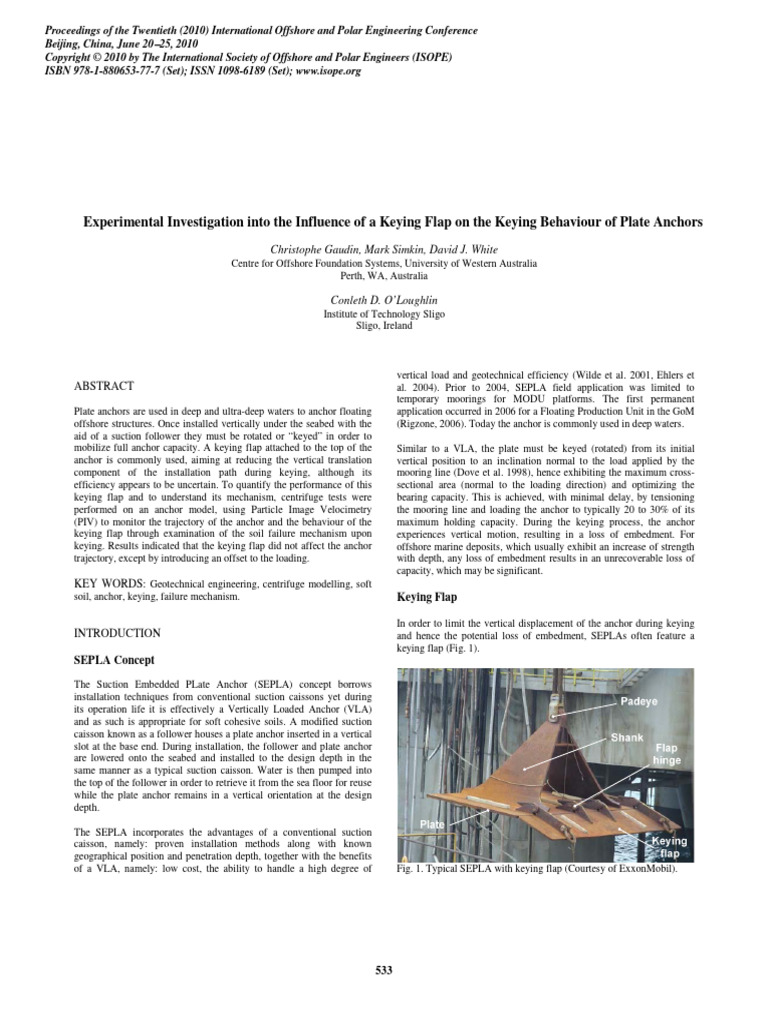 Gaudin - 2010 - Experimental Investigation Into The Influence of A Keying Flap On The Keying ...