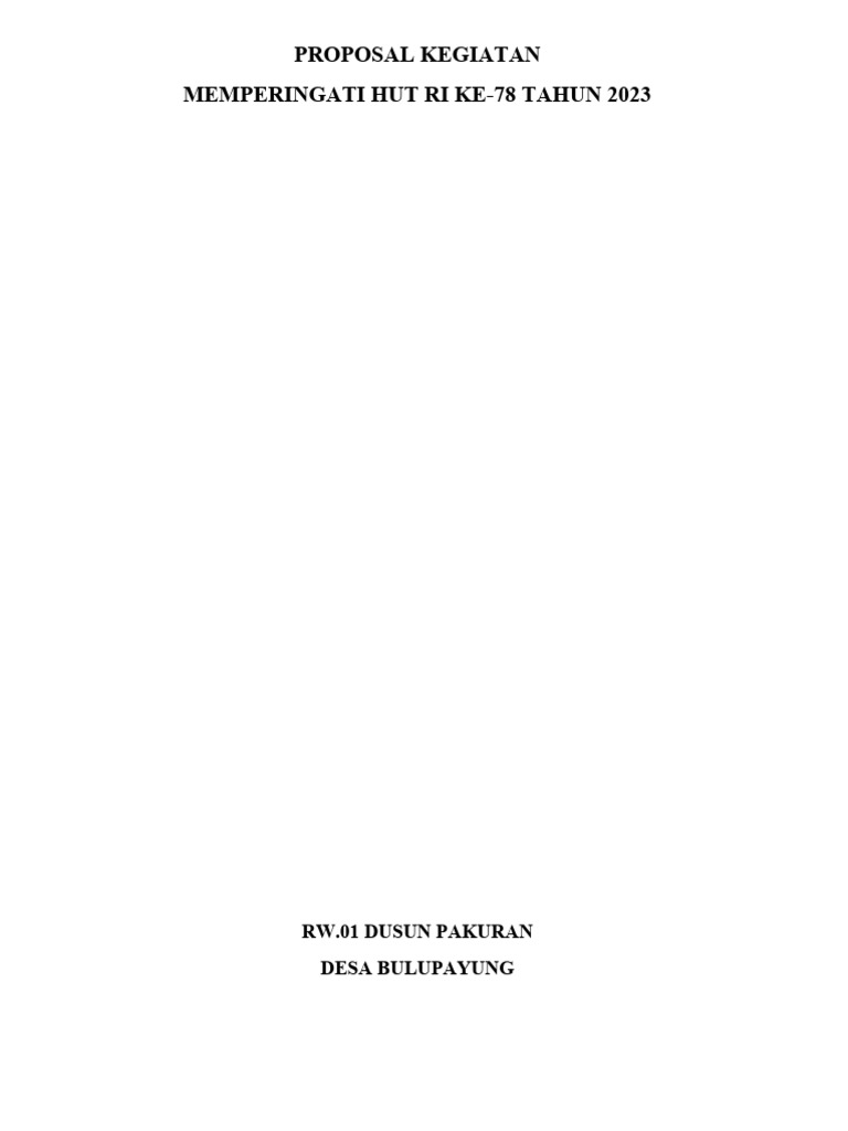 Proposal Kegiatan Agustusan 2023 | PDF