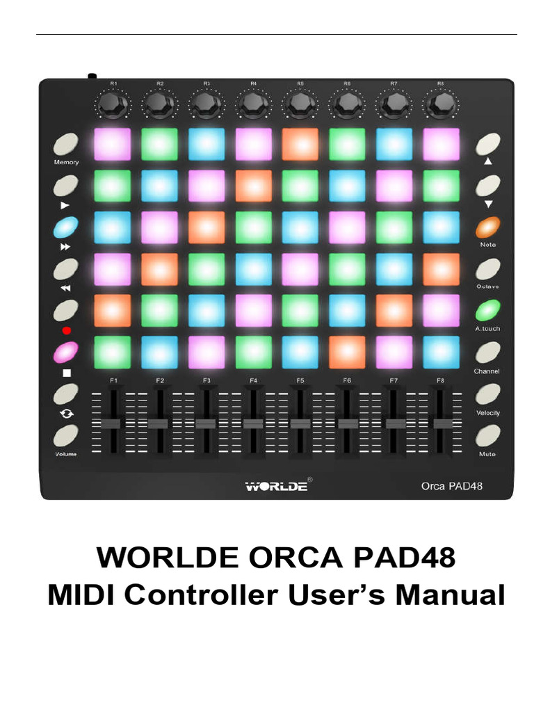 Worlde Orca Pad48 MIDI Controller User's Manual | PDF | Usb | Rgb Color Model