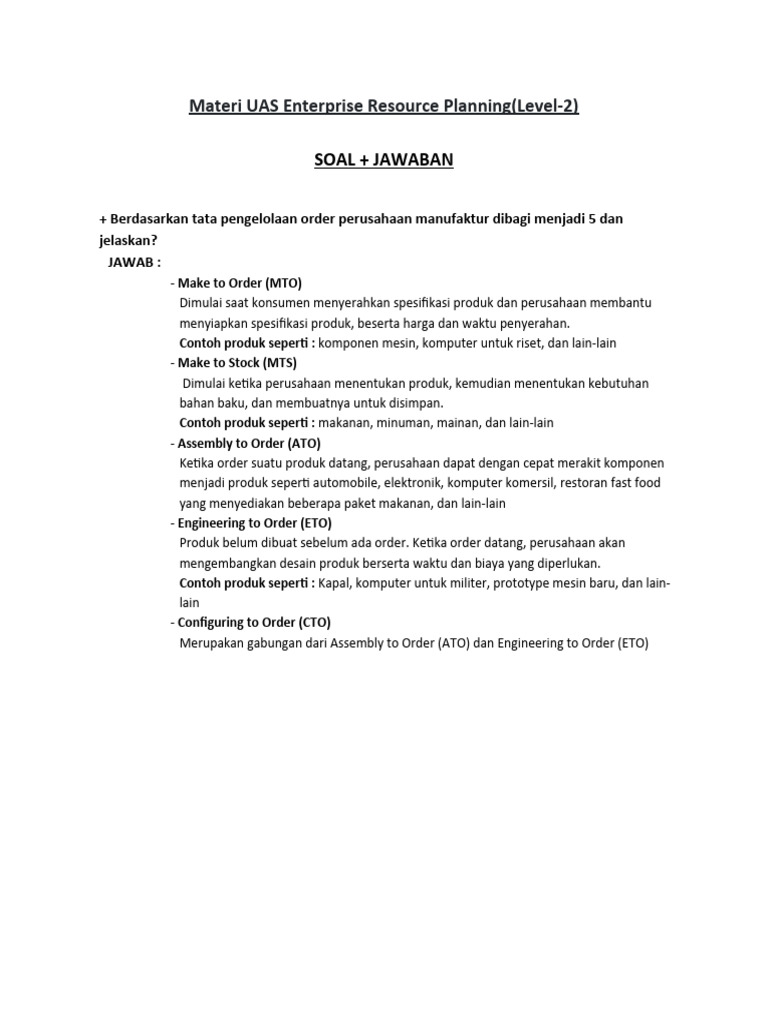 Materi UAS Enterprise Resource Planning (Part - 2) | PDF | Karier ... Materi UAS Enterprise Resource Planning (Part - 2) | PDF | Karier ...