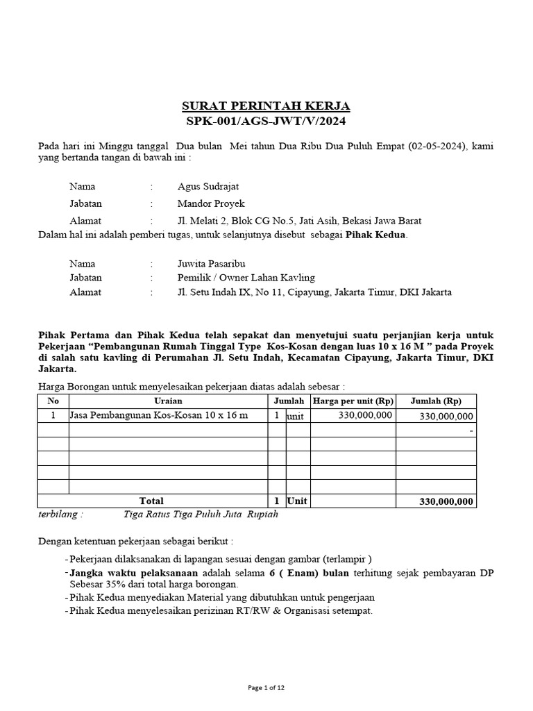 SPK Rab Kos-Kosan 10x16 | PDF