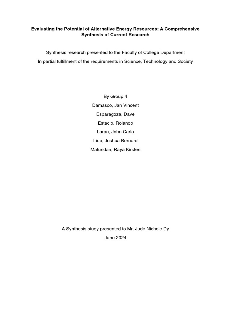 Alternative Energy Resources | PDF | Renewable Energy | Energy Development