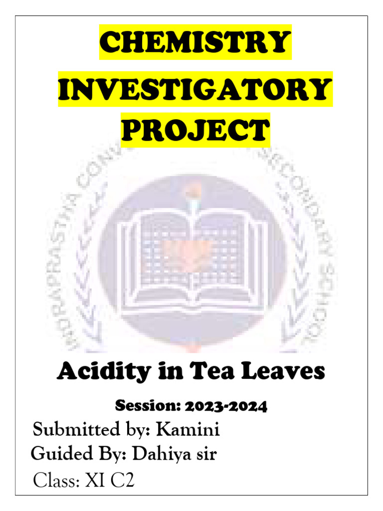 Chemistry Project | PDF | Tea | Chemical Substances