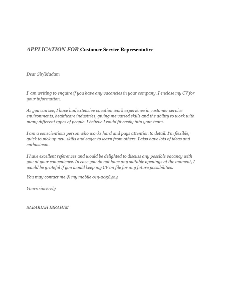 Application for Any Vacancies | PDF