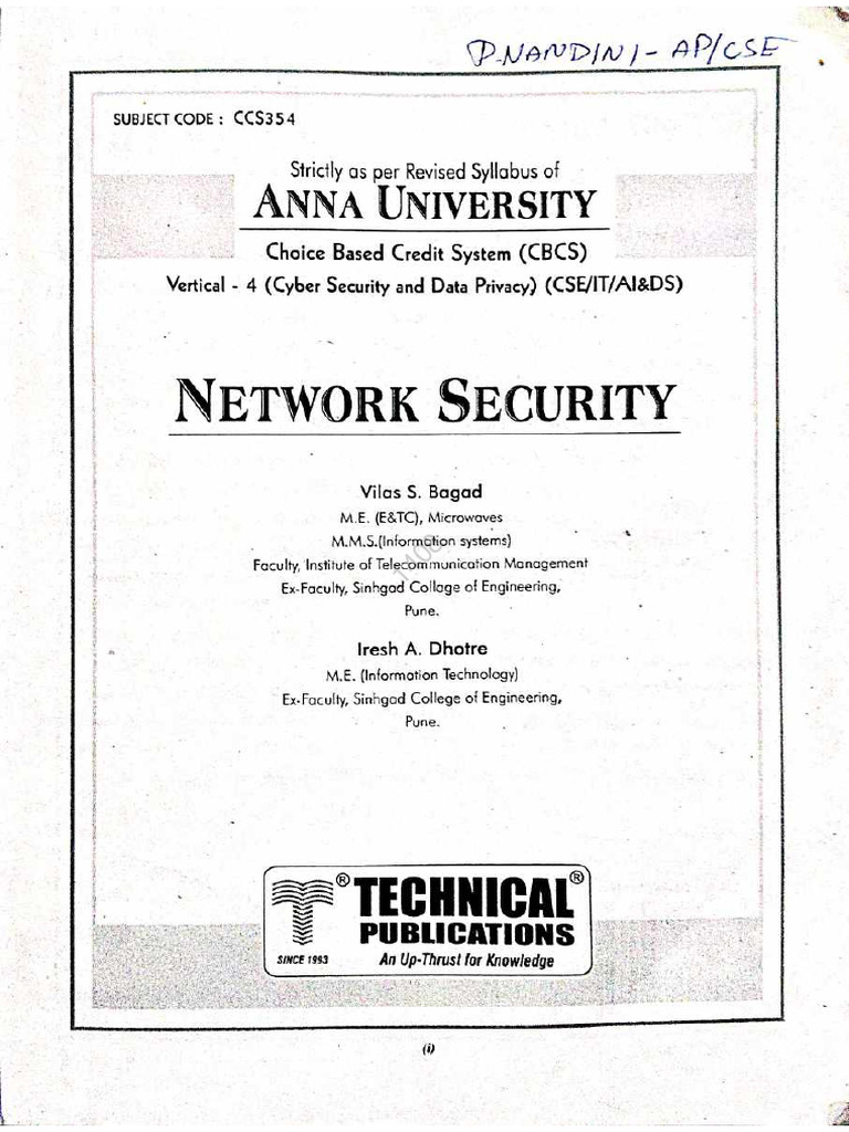 Network Security Book | PDF