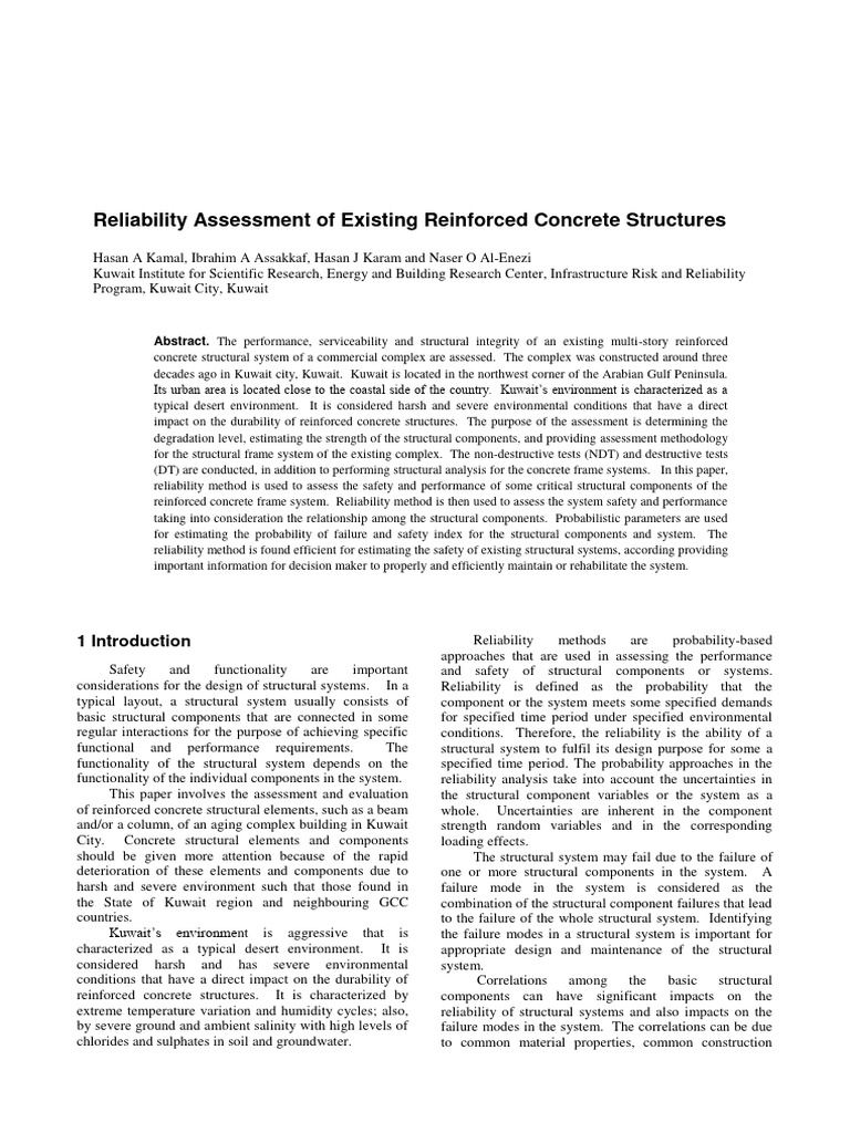 Concrete Structure Reliability Analysis | PDF | Reliability Engineering | System