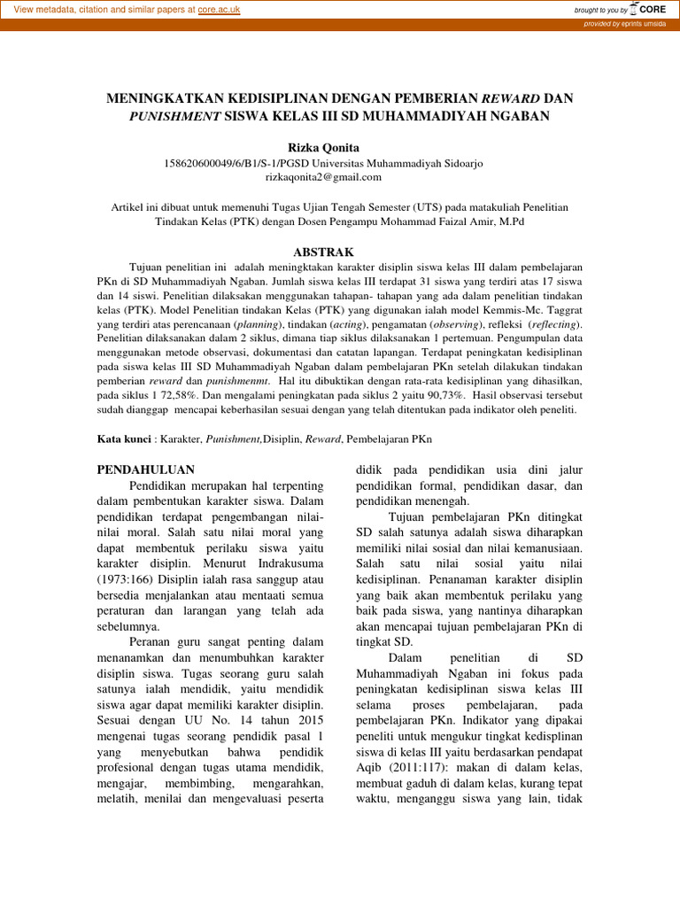 Contoh Jurnal PTK | PDF