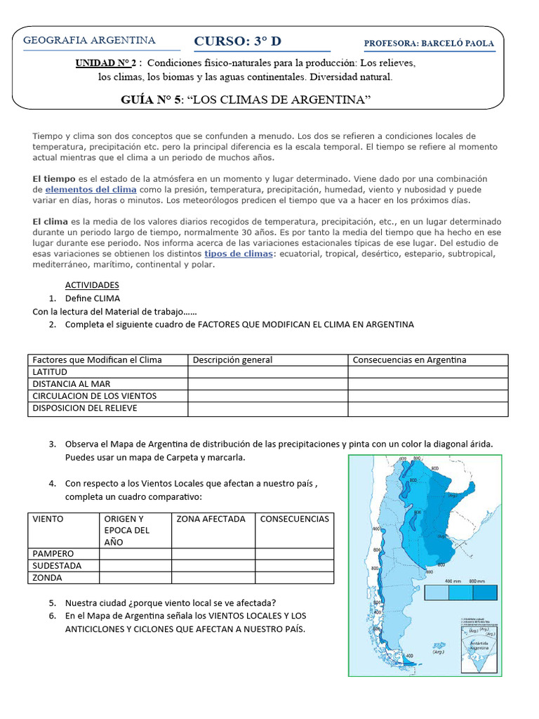 Guía 5 Clima | PDF | Clima | Ciencias de la Tierra